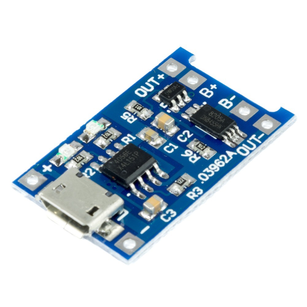 Módulo 03962A TP4056 - Cargador de batería litio micro-USB con protección