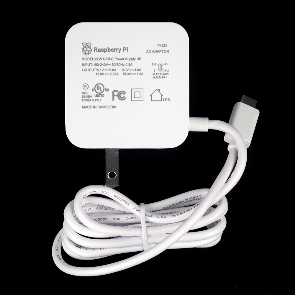 Fuente oficial para Raspberry Pi 5 USB-C 27W